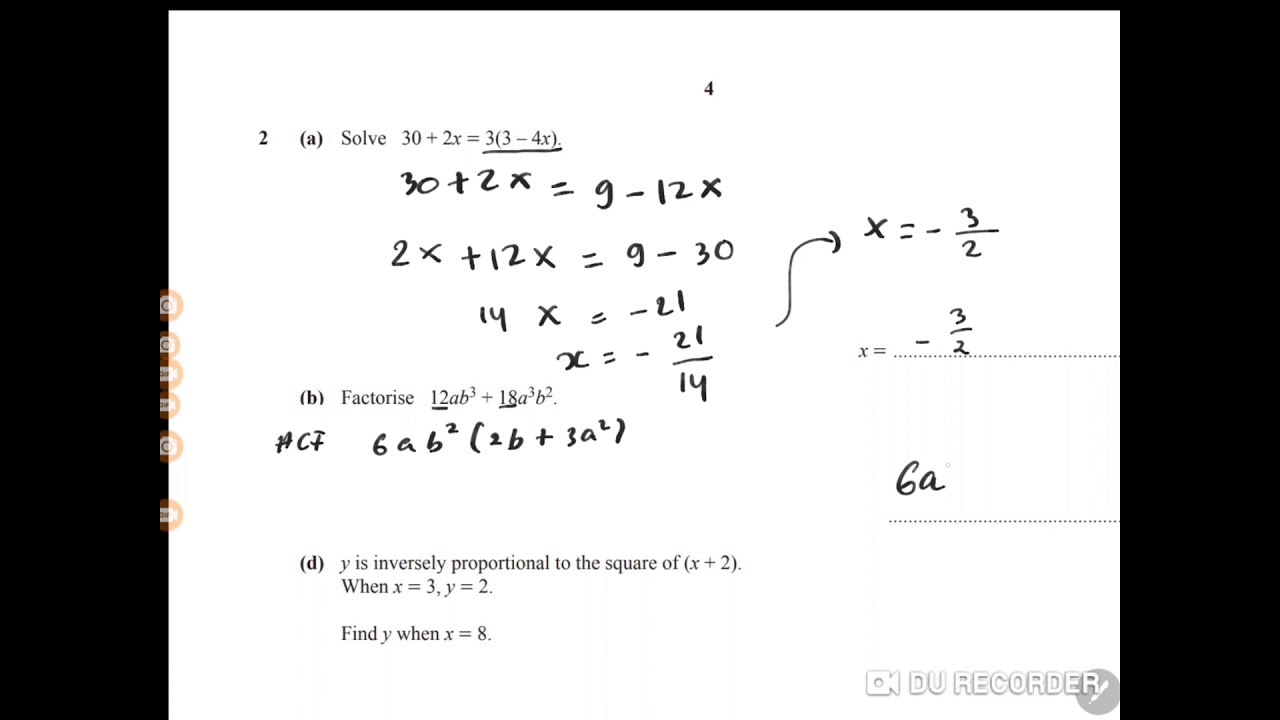 Math IGCSE, Question Paper 4 Winter 2018 - YouTube