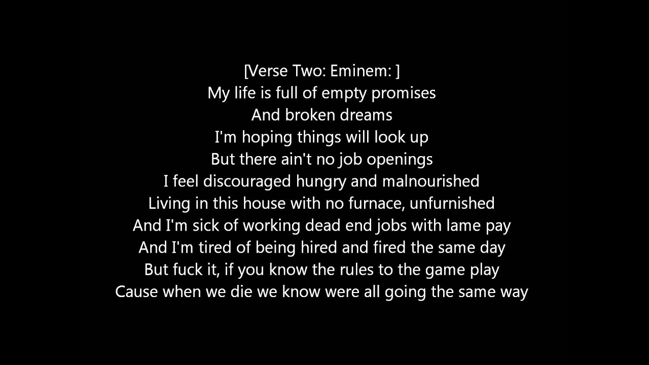 Eminem - Rock Bottom (with lyrics) - YouTube