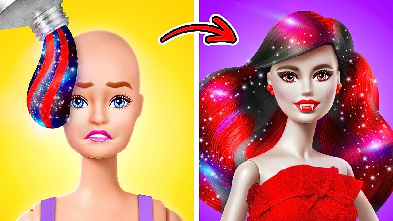 BARBIE'S VAMPIRE REVENGE! Extreme Makeover Hacks to Win Ken Back - YouTube