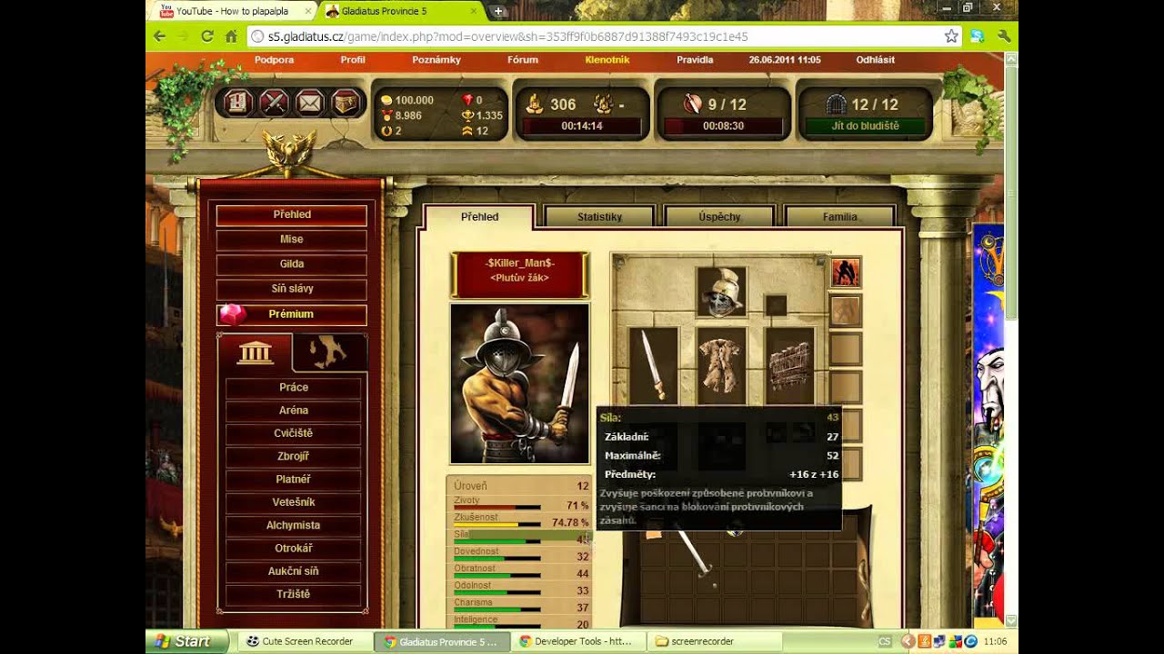 Gladiatus - Hack - YouTube