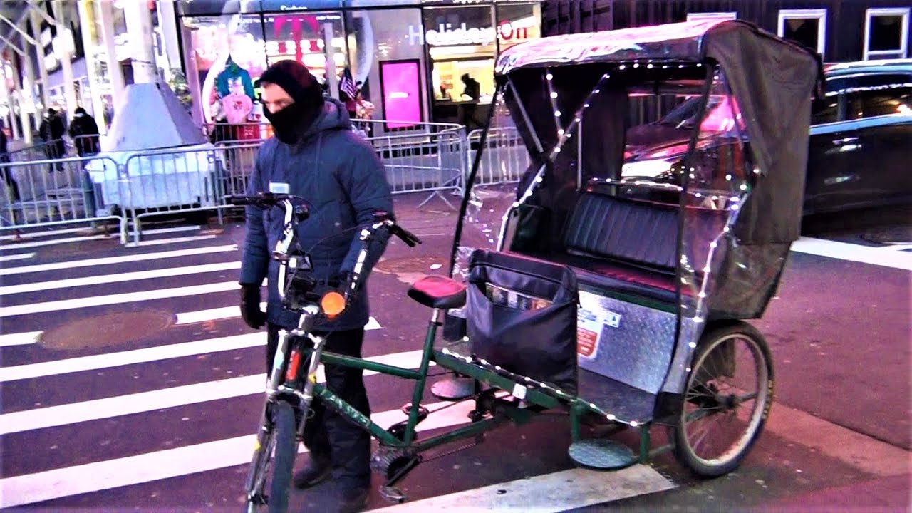 Rickshaw, Times Square, Manhattan, New York, USA - YouTube