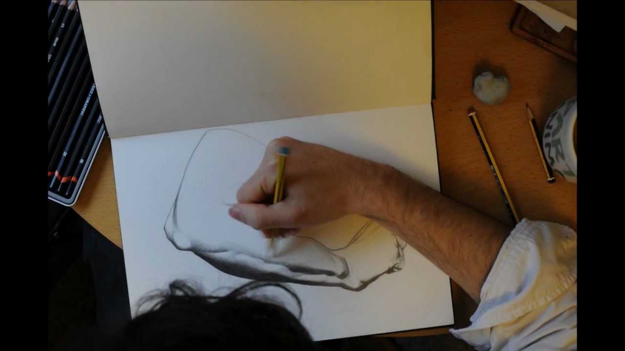 Bargue Plate I, 23 - Man's arm, bent - timelapse - YouTube