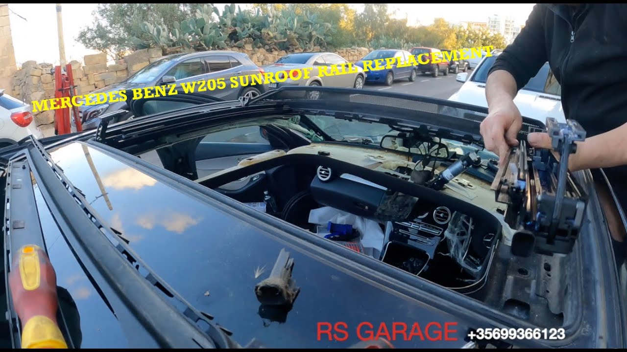 MERCEDES BENZ W205 C CLASS SUNROOF RAILS REPLACEMENT - YouTube
