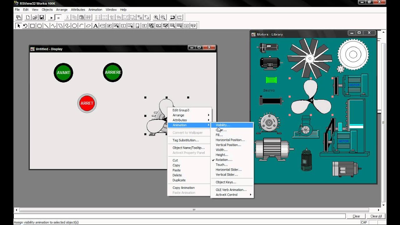 EP2 "RSview 32" Part5 : Supervision " Demarrage 2 sens de rotation ...