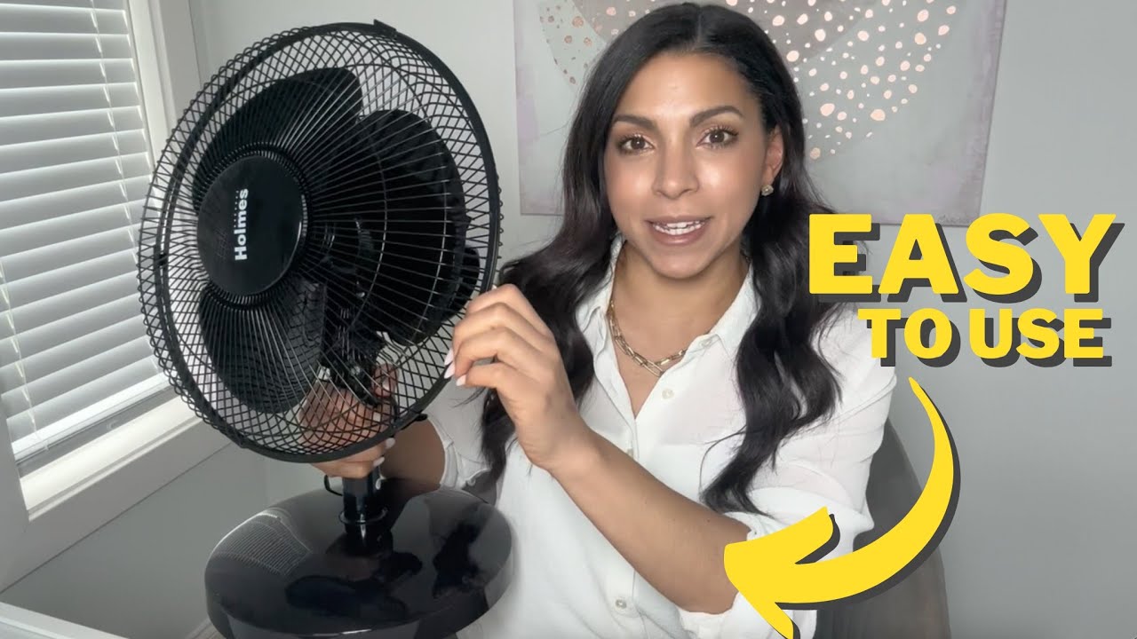 3 Easy Speeds With The HOLMES 12" Oscillation Table Fan - YouTube