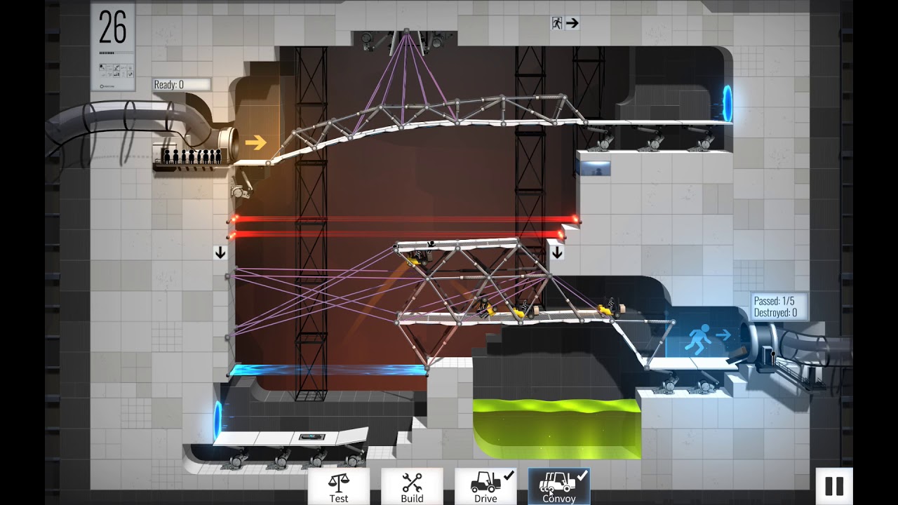 Bridge Constructor Portal - Level 26 (5/5) - YouTube