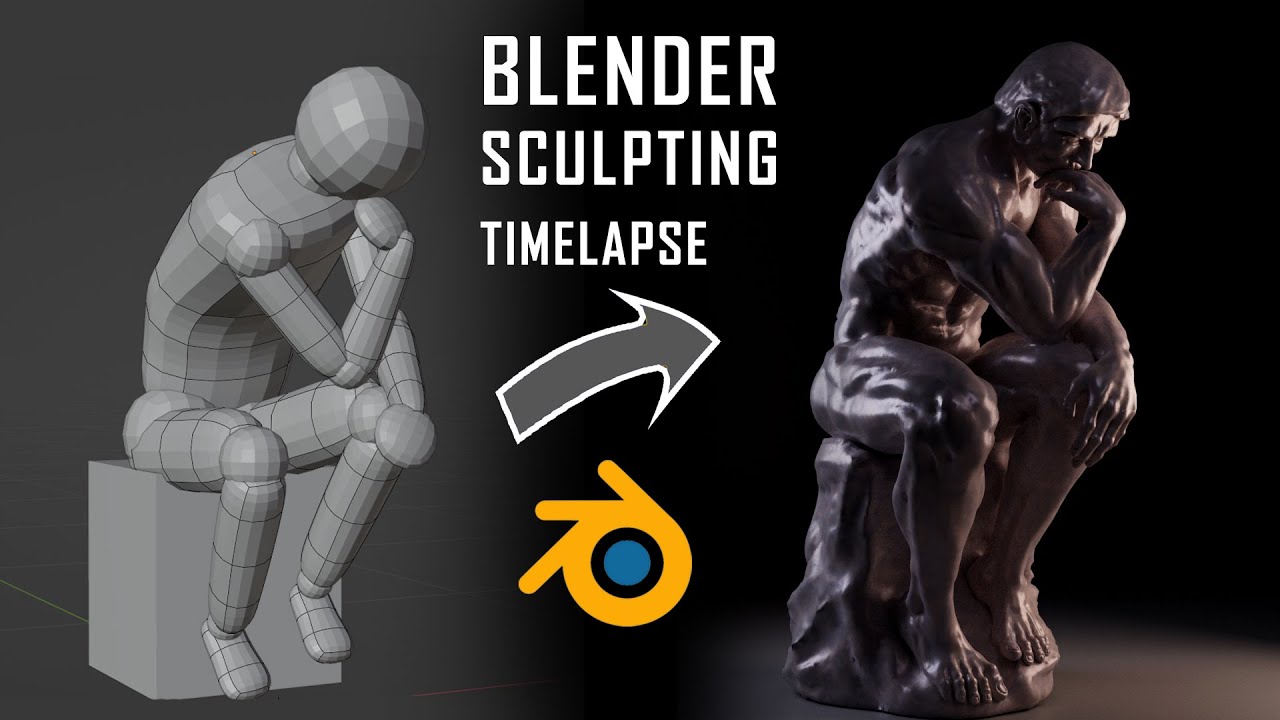 Blender Sculpting Thinking Man - YouTube
