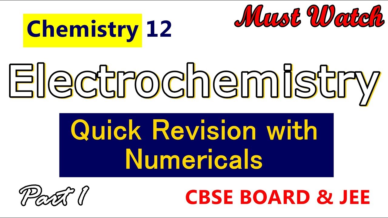 Electrochemistry Quick Revision Short Notes Chemistry 12 Unit 3 with ...