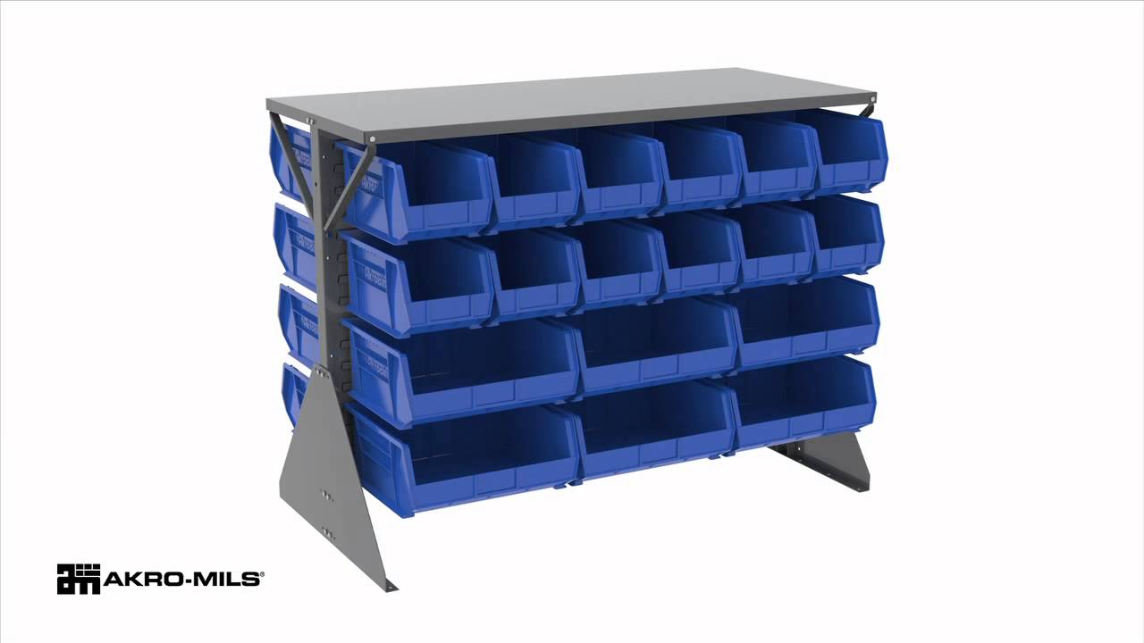 Akro-Mils Low Profile Louvered Floor Rack - YouTube