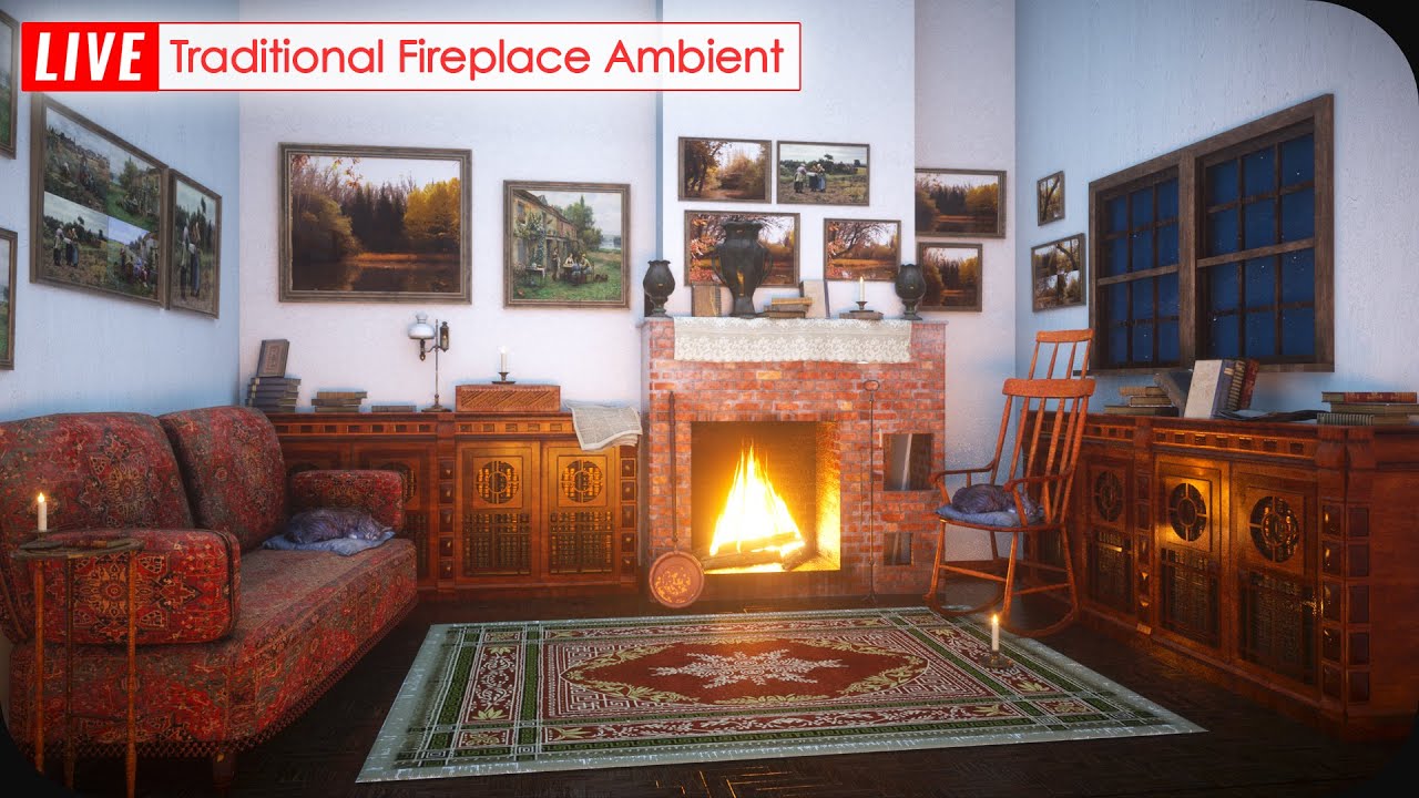 🔥24/7 • Traditional Ambient Fireplace to Calm the Mind • For Sleep ...