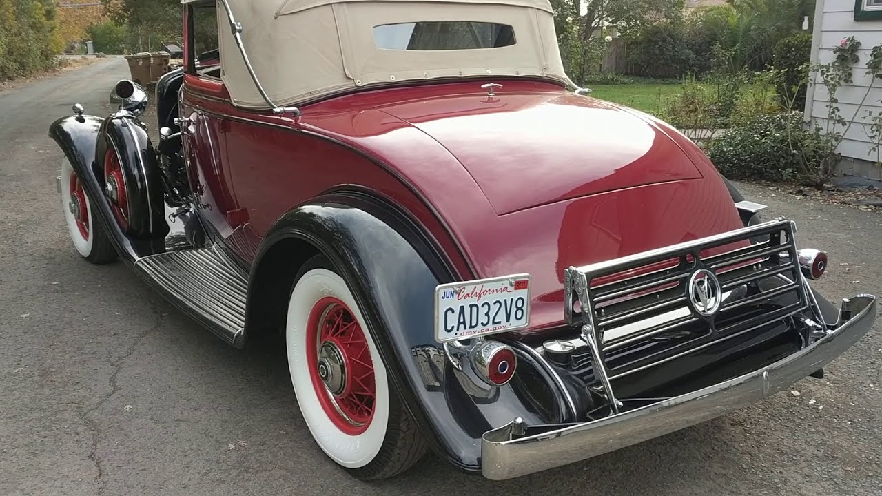 1932 Cadillac model 355B convertible coupe - YouTube