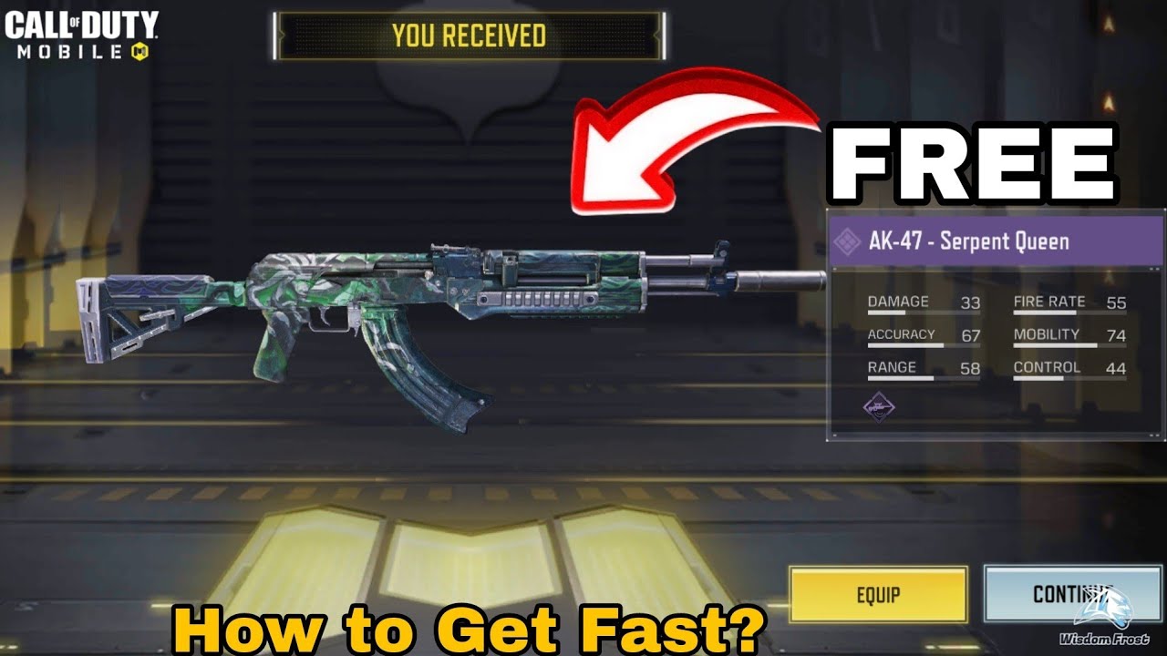Unlocking FREE AK-47 - Serpent Queen | How to Equip Cod Mobile - YouTube