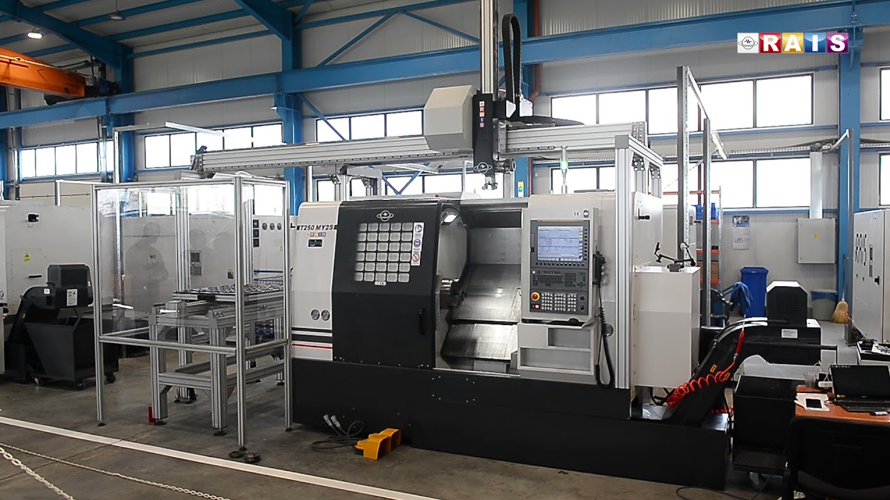 Rais's CNC Lathe machine with Autoloader - YouTube