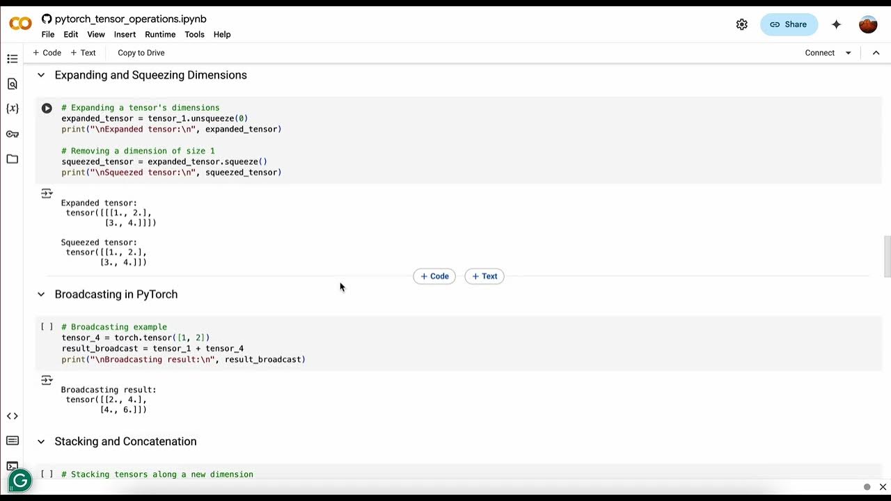 pytorch tensor operations - YouTube