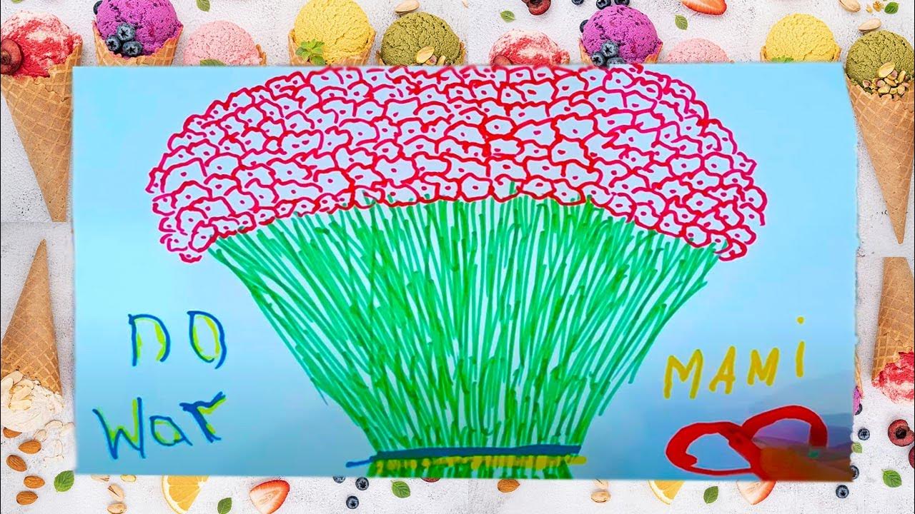 Як намалювати букет квітів для МАМИ How To Draw A Bouquet Of Flowers