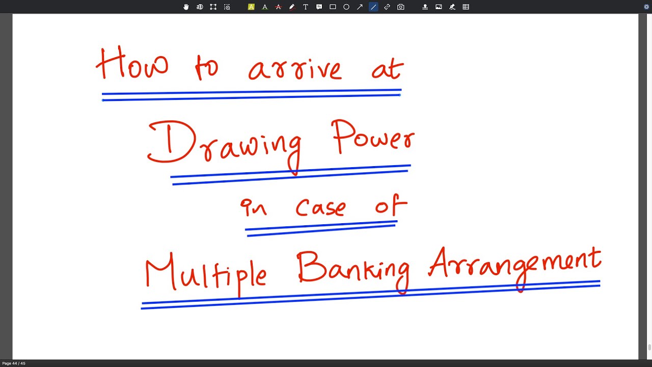 How to arrive Drawing Power in Multiple Banking Arrangement - YouTube