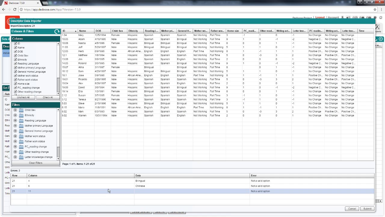 Descriptor Set up | Qualitative and Mixed Methods Data Analysis | Great ...
