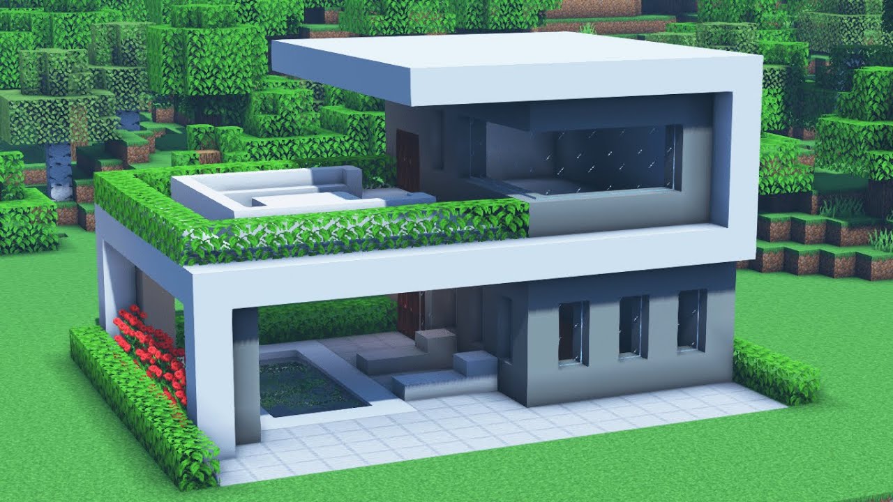 Minecraft - Tutorial Membuat Rumah Modern Simple! #30 - YouTube