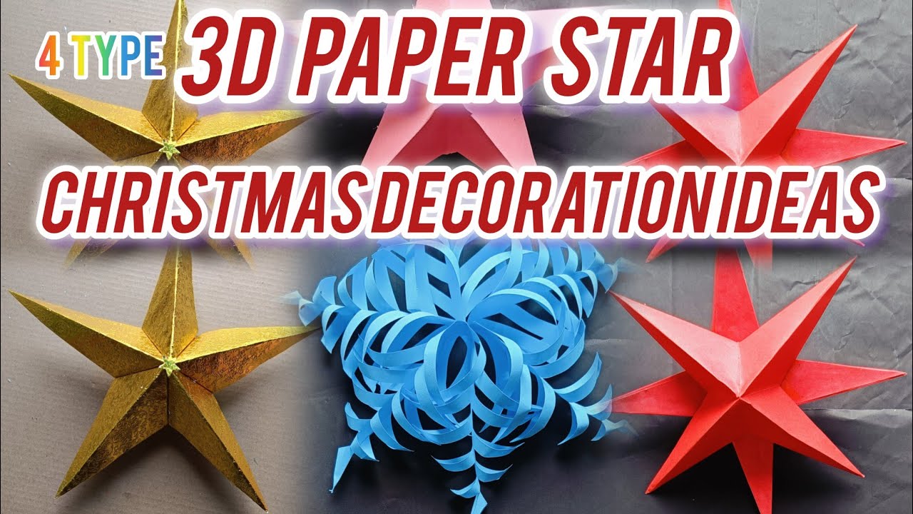 How To Make Origami 3D Star || Christmas Decoration Ideas || DIY Paper ...