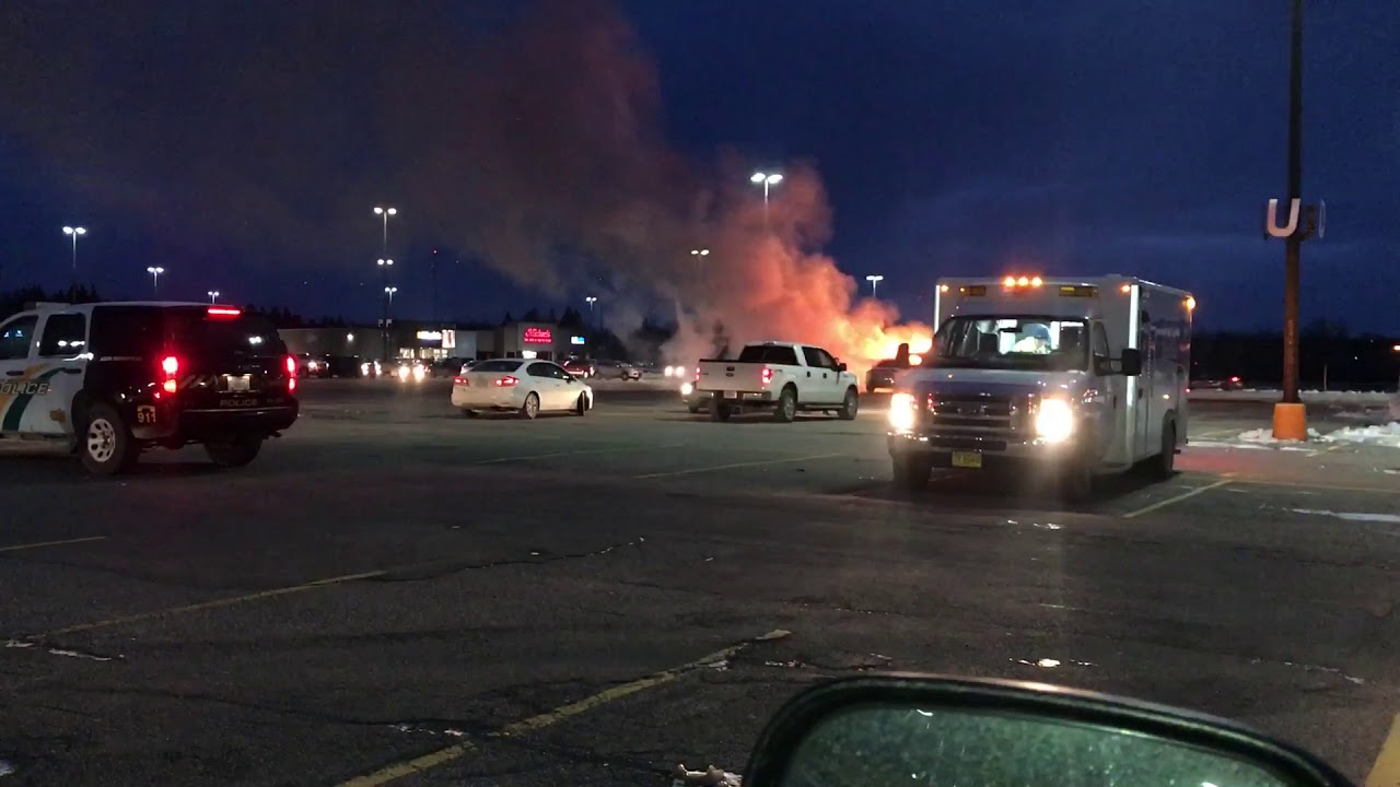 Truck and trailer fire mayflower mall cape Breton. - YouTube
