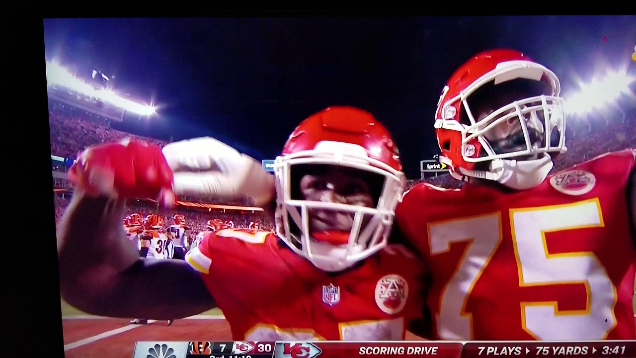 Bengals fan in bengal mask flips off camera - YouTube