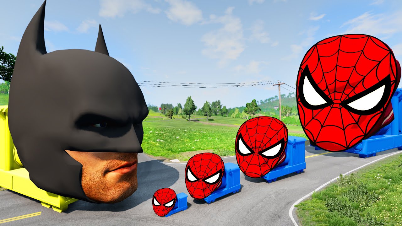 BATMAN vs Spider Man Avenger Dip Trap BeamNG Animation - YouTube