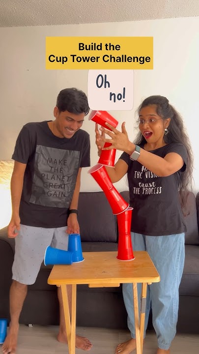 Cup tower Challenge #shorts #challengeshorts - YouTube