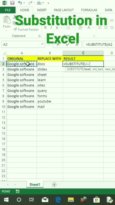 Substitute Words In Excel Short Shorts Excel Exceltips Excelworld Exceltutorial Youtube