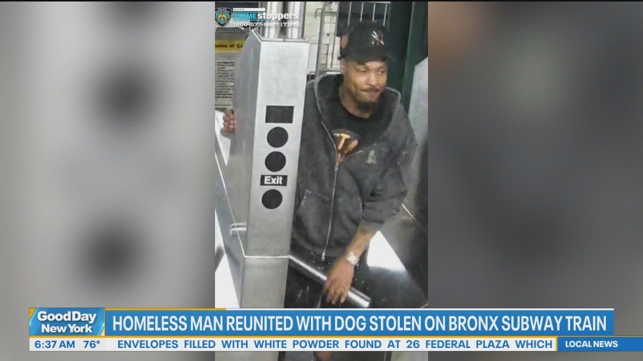 Man reunited with dog after he was stolen on NYC subway - YouTube