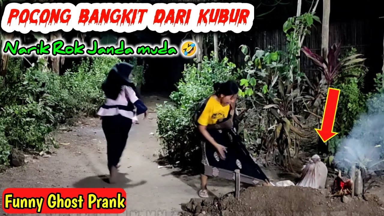 Pocong Bangkit Dari Kubur | Auto Tarik Rok Janda Bohay | Bikin ngiler Tapi Ngakak | Ghot prank ...