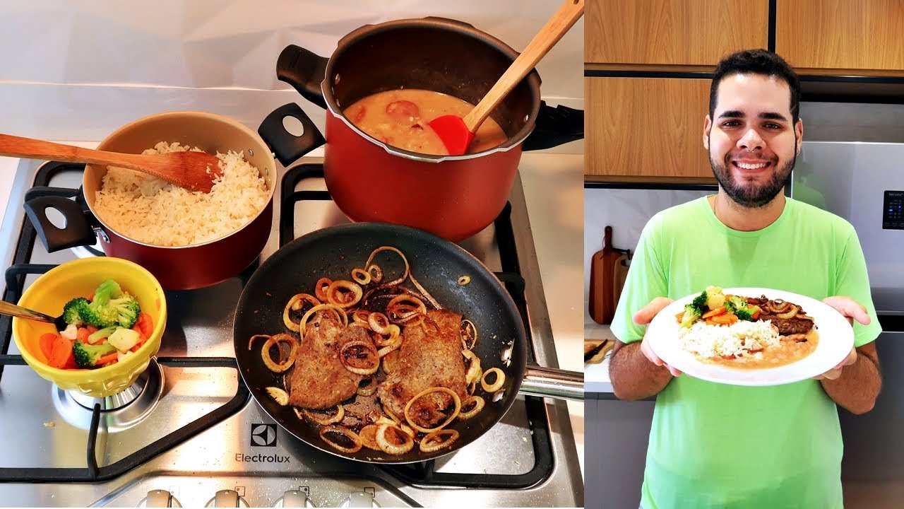 ALMOÇO COMPLETO DO DIA A DIA SUPER FÁCIL E RÁPIDO - YouTube