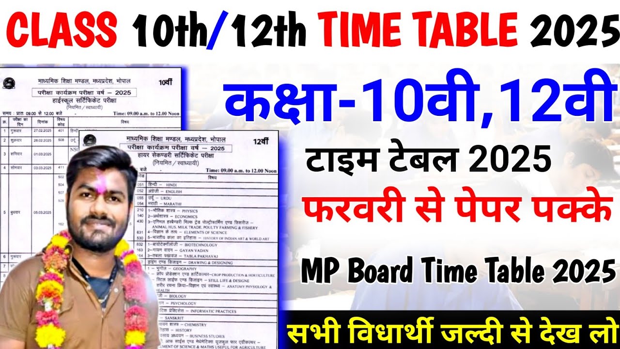 Class 10th ,12th Time Table 2025 | Class 10th Time Table 2025 | Class ...