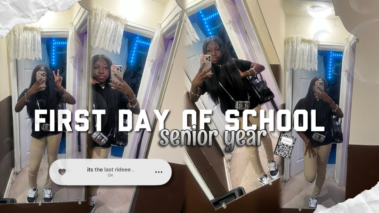 FIRST DAY OF SCHOOL GRWM *senior year* new school, ootd, chit chat ...