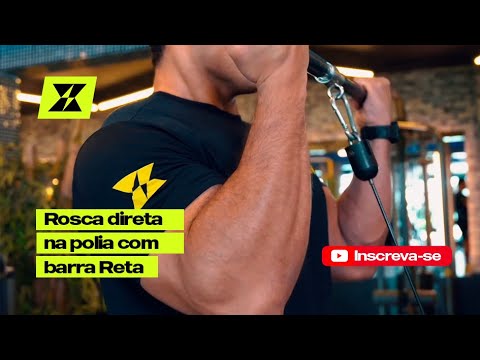 A melhor execução de Rosca direta na polia com barra Reta | Treino de ...