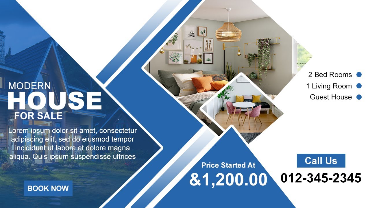 How to Design House Banner(1) in Photoshop - Photoshop for Beginners ...