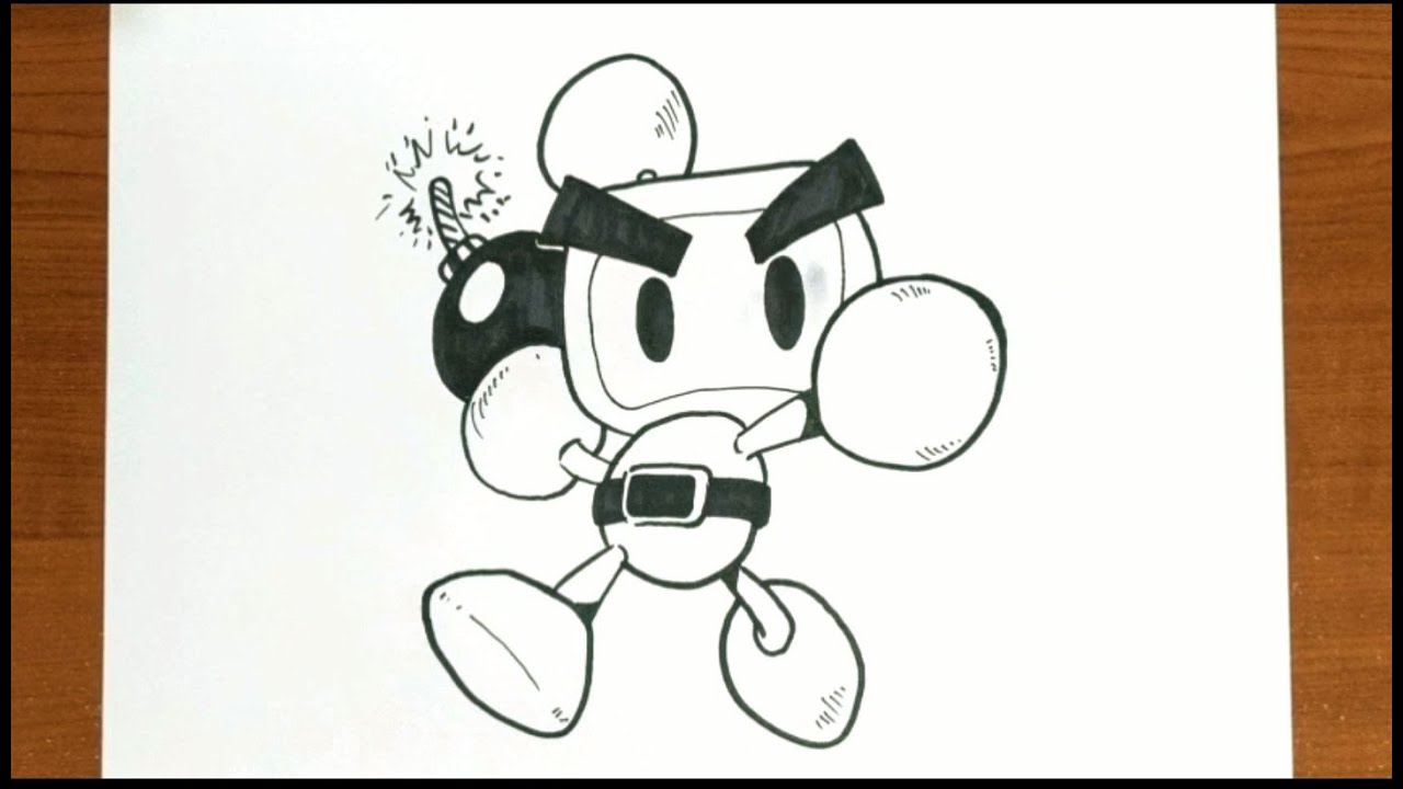 How To Draw BOMBERMAN Step by Step - YouTube