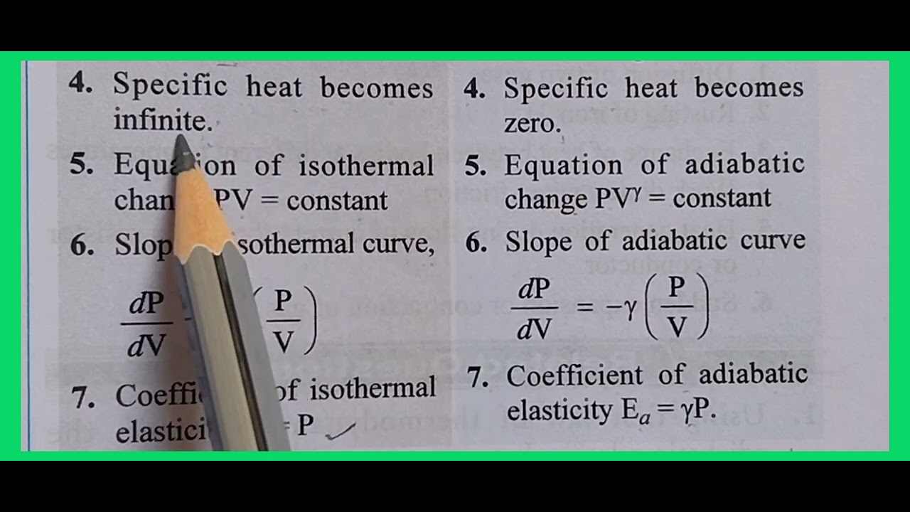 Difference between Isothermal Change and Adiabatic Change ! - YouTube