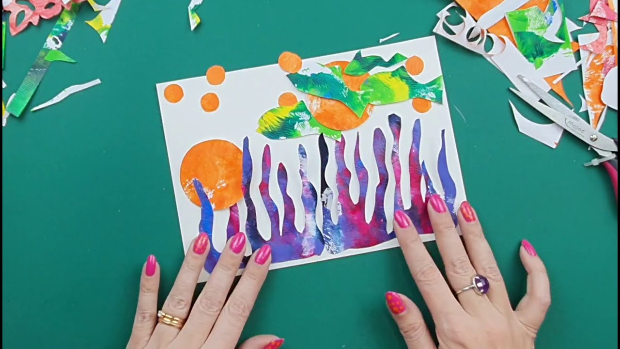 Tutorial #133 - Collage con papeles estampados, versión 3 de 4 - How to ...