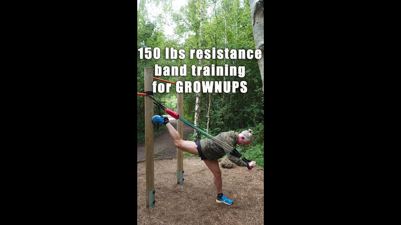 150 lbs resistance band training for grownups! 4K - YouTube