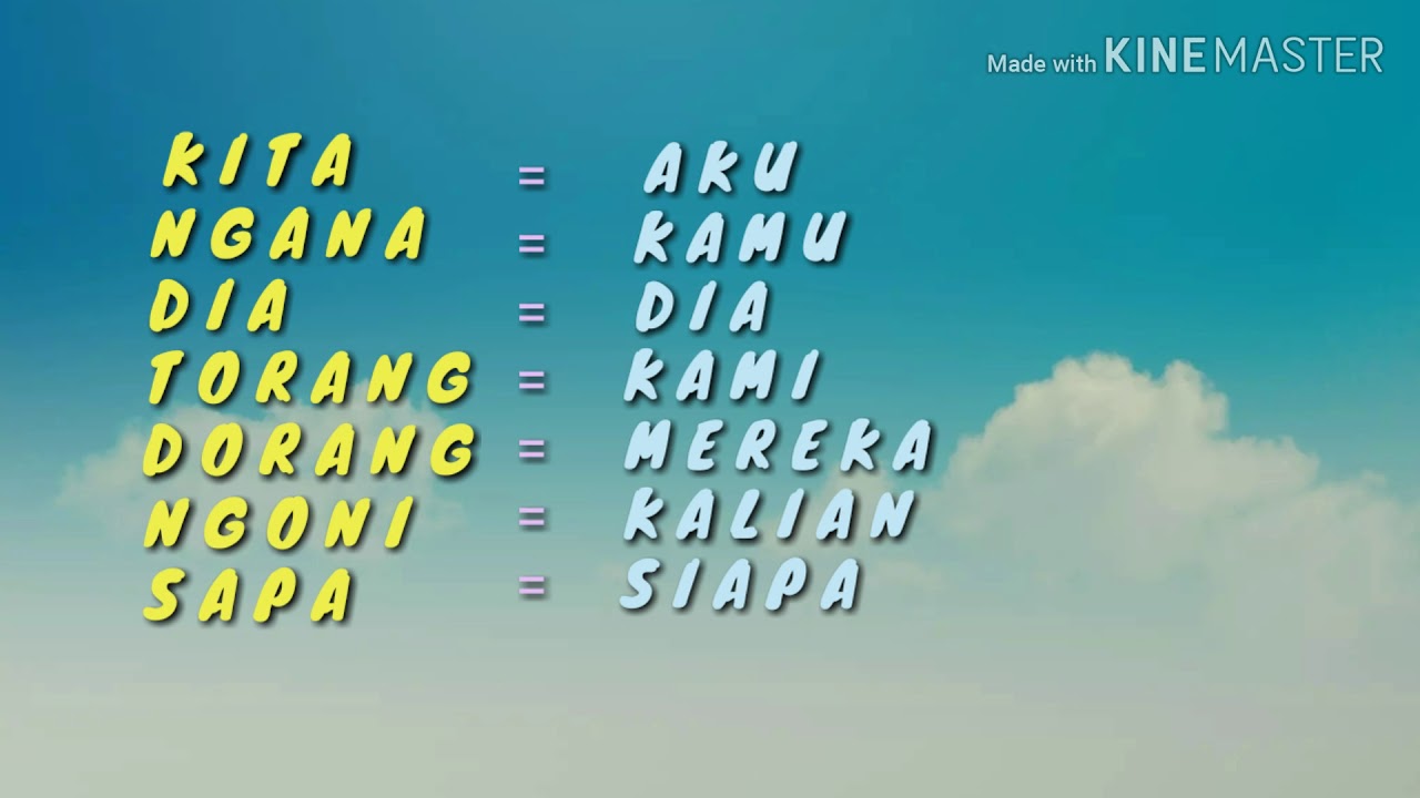 Belajar Bahasa MANADO dasar - YouTube