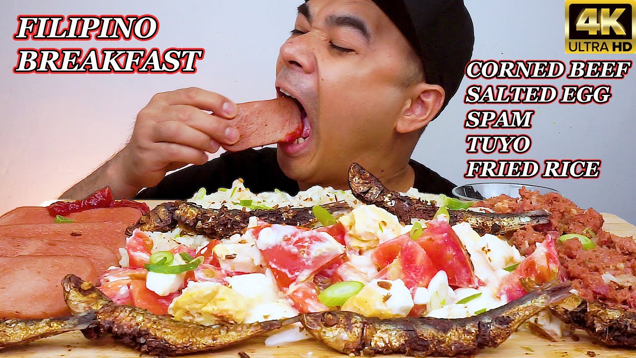 FILIPINO BREAKFAST | Corned Beef, Meat Loaf, Salted Egg, Fried Rice ...