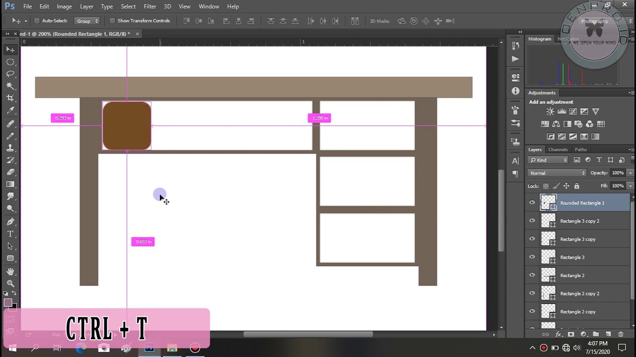 MENGGAMBAR MEJA - ADOBE PHOTOSHOP - YouTube