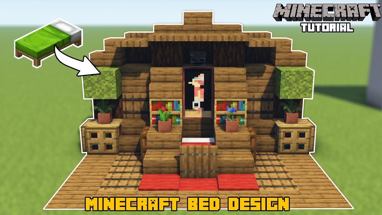 MUTHİŞ YATAK YAPIMI🛏️ l Minecraft Yatak Tasarımı Yapımı l Minecraft Bed Design İdeas Tutorial ...
