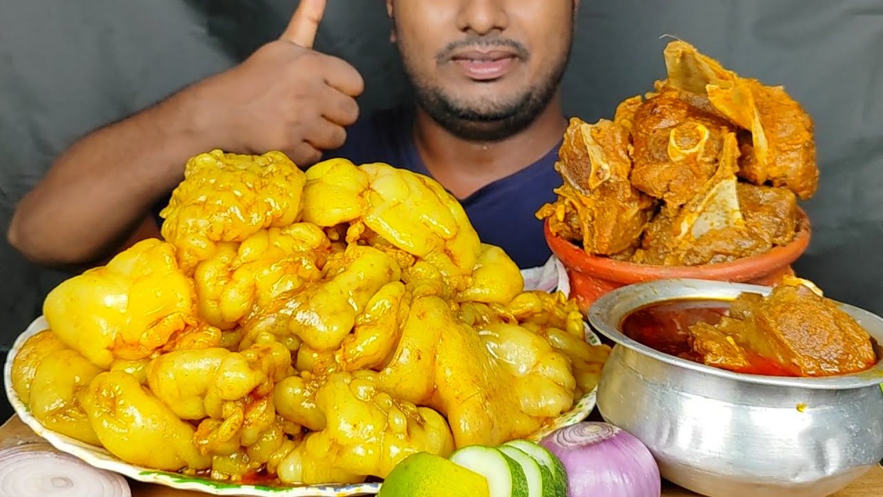 ASMR Eating Most Oily Mutton Fat Curry, Handi Mutton Curry with Rice ...