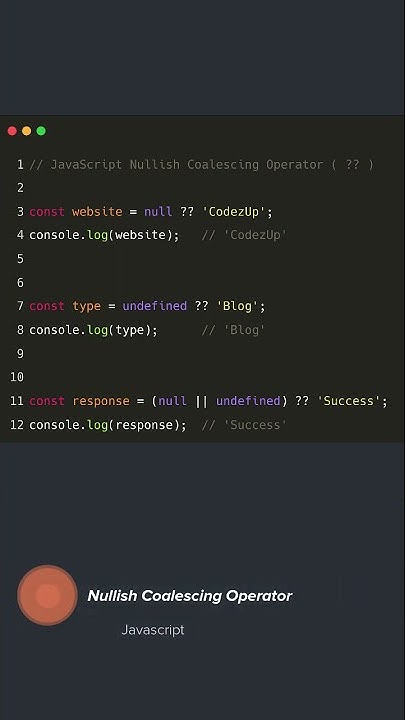 Javascript Nullish Coalescing Operator #shorts #javascript - YouTube