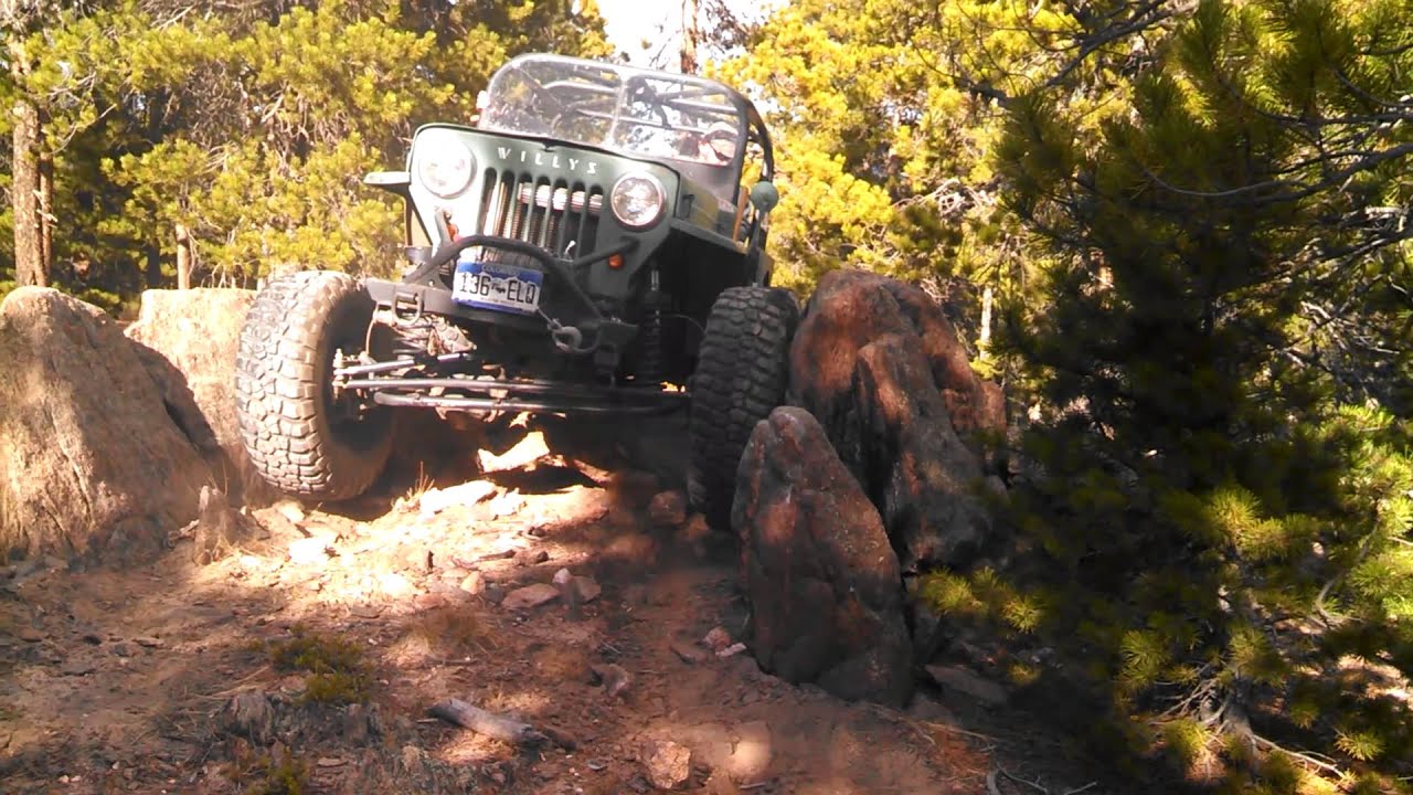 Slaughterhouse 1955 Willy's CJ-3B jeep Colorado rock crawling - YouTube