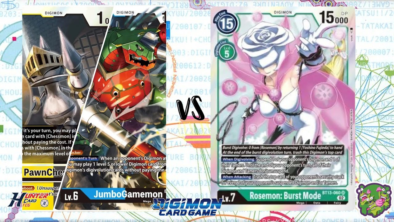 DIGIMON TCG: Local match Jumbo-Chessmon (Black) vs Rosemon (Green ...