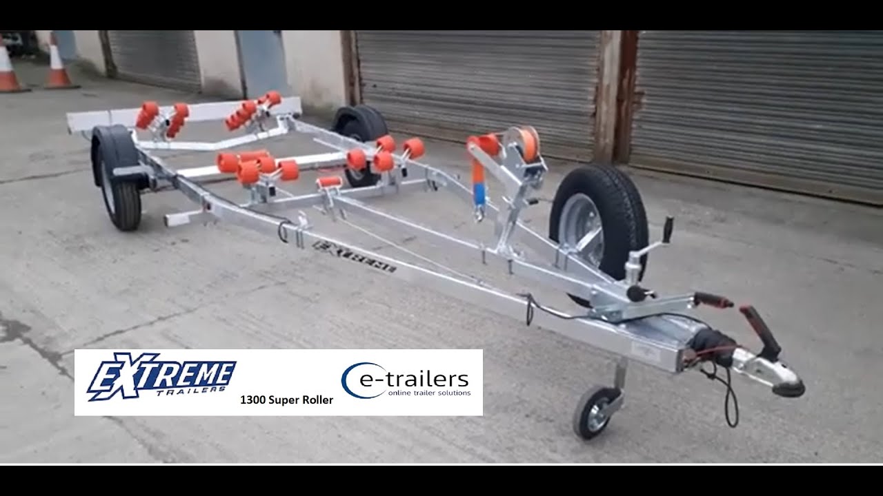 EXT 1300kg braked super roller boat trailer with 24 rollers from ...