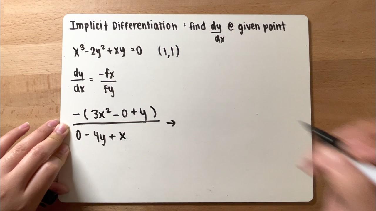 Calc 3 Ch.14 Implicit Differentiation | Find dy/dx Given Point - YouTube