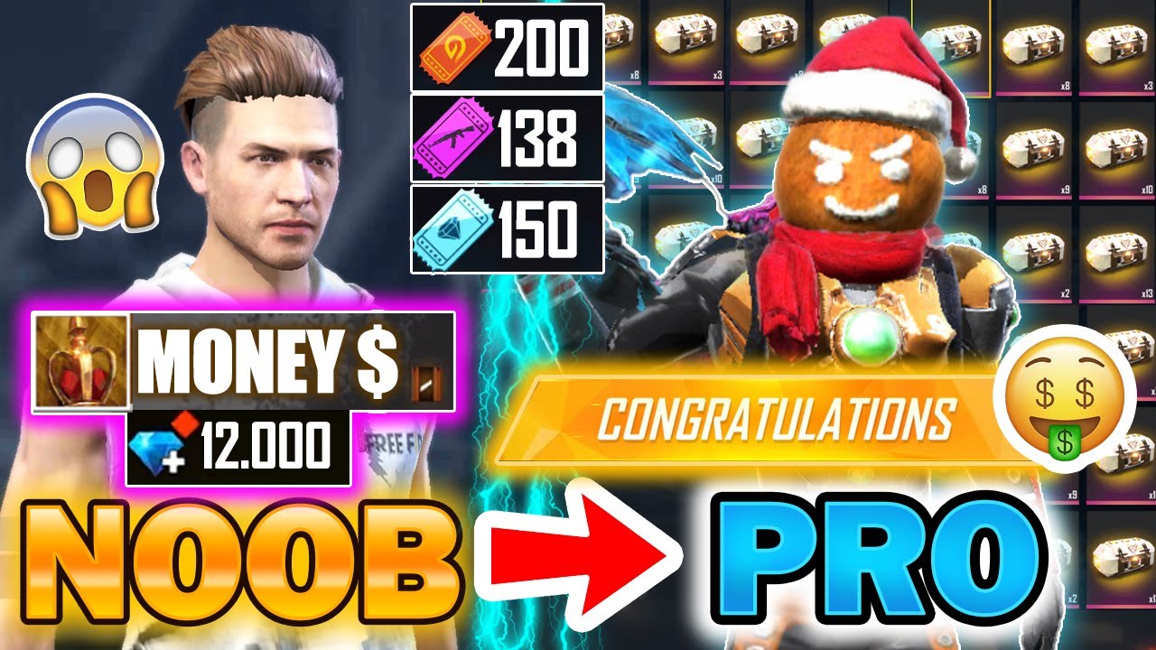 Free Fire new account to *PRO* NEW YEAR 😱🔥 look how it became - YouTube